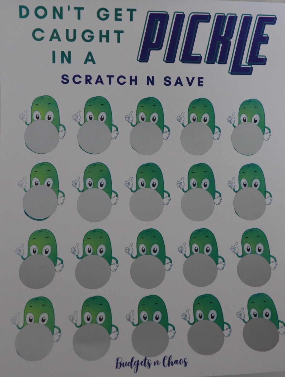 Don't Get Caught in a Pickle Savings Challenge | Savings Tracker | Cash ...