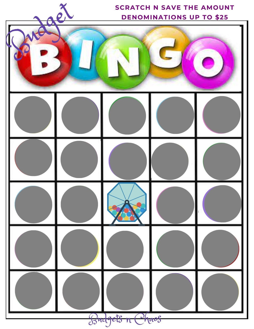 Budget Bingo Scratch-off Challenge | Savings Tracker | Cash Envelopes ...