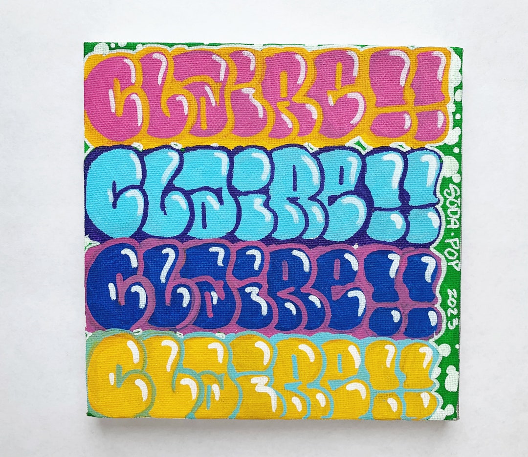 Custom Bubble Letter Graffiti Canvas - Etsy