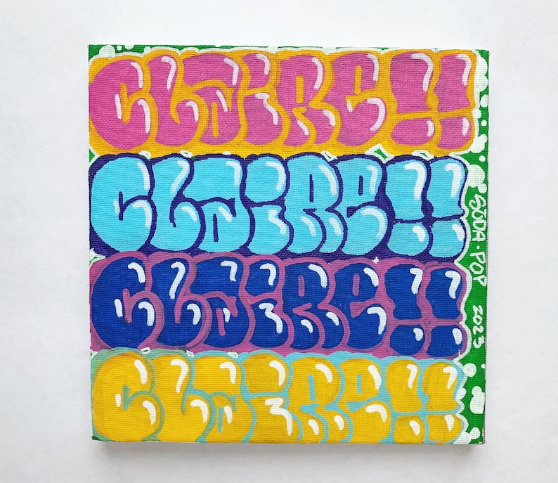 Custom Bubble Letter Graffiti Canvas - Etsy