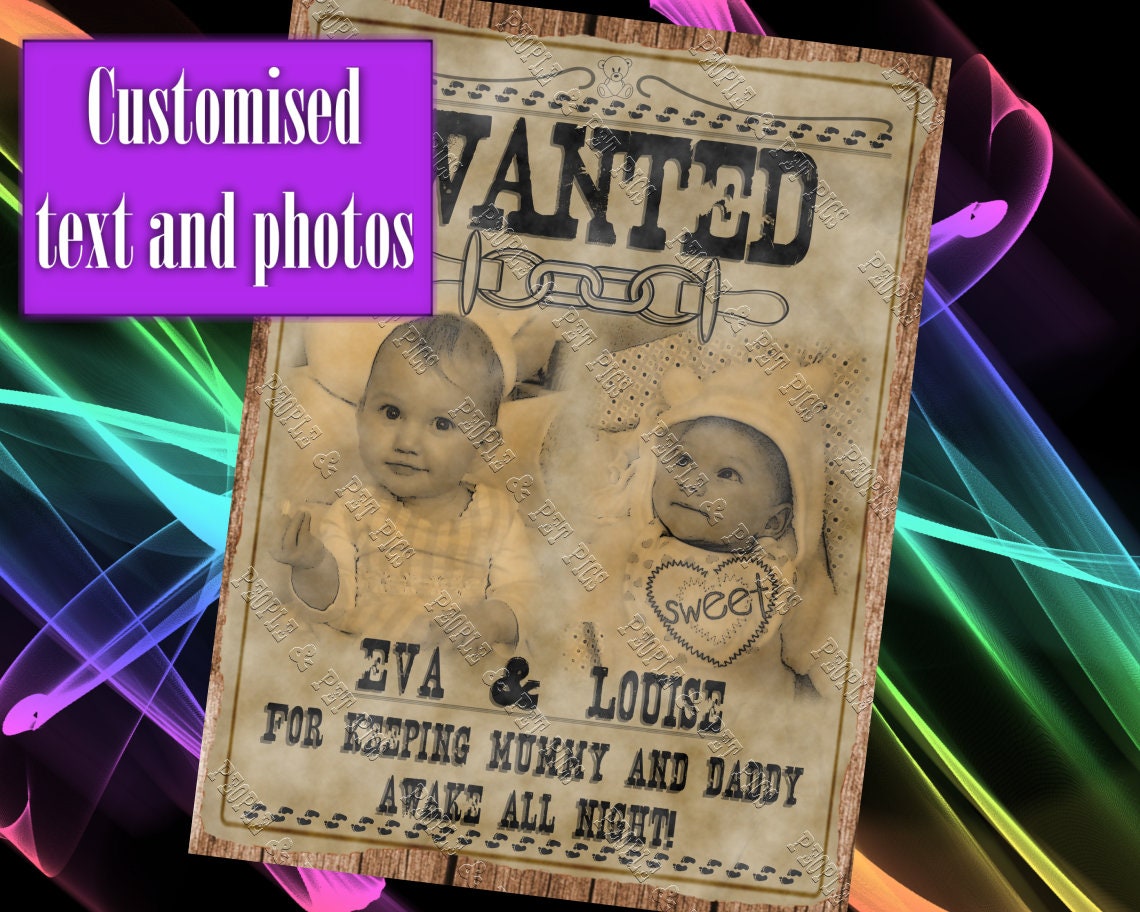 Custom Wanted Poster for 2 Children PDF | Not an Instant Download | Not ...