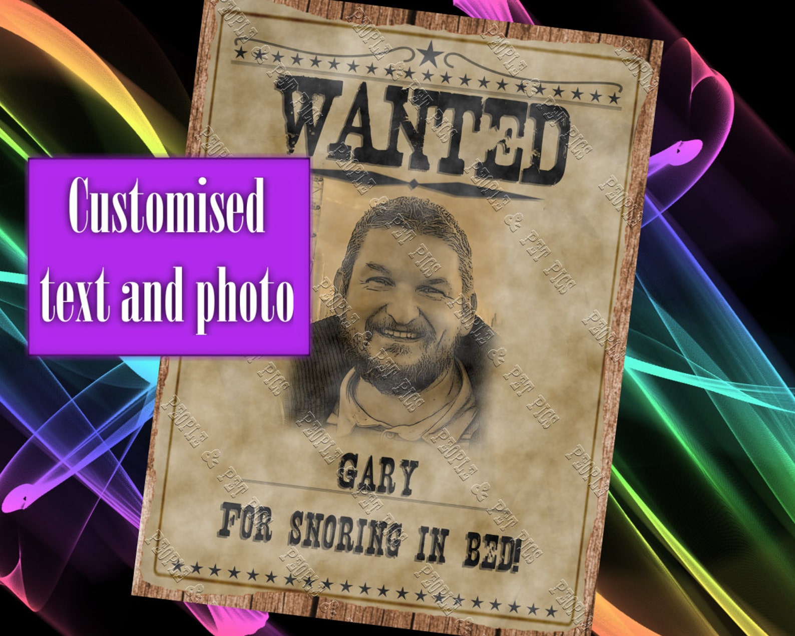 Custom Wanted Poster for One Person PDF | Not an Instant Download | Not ...