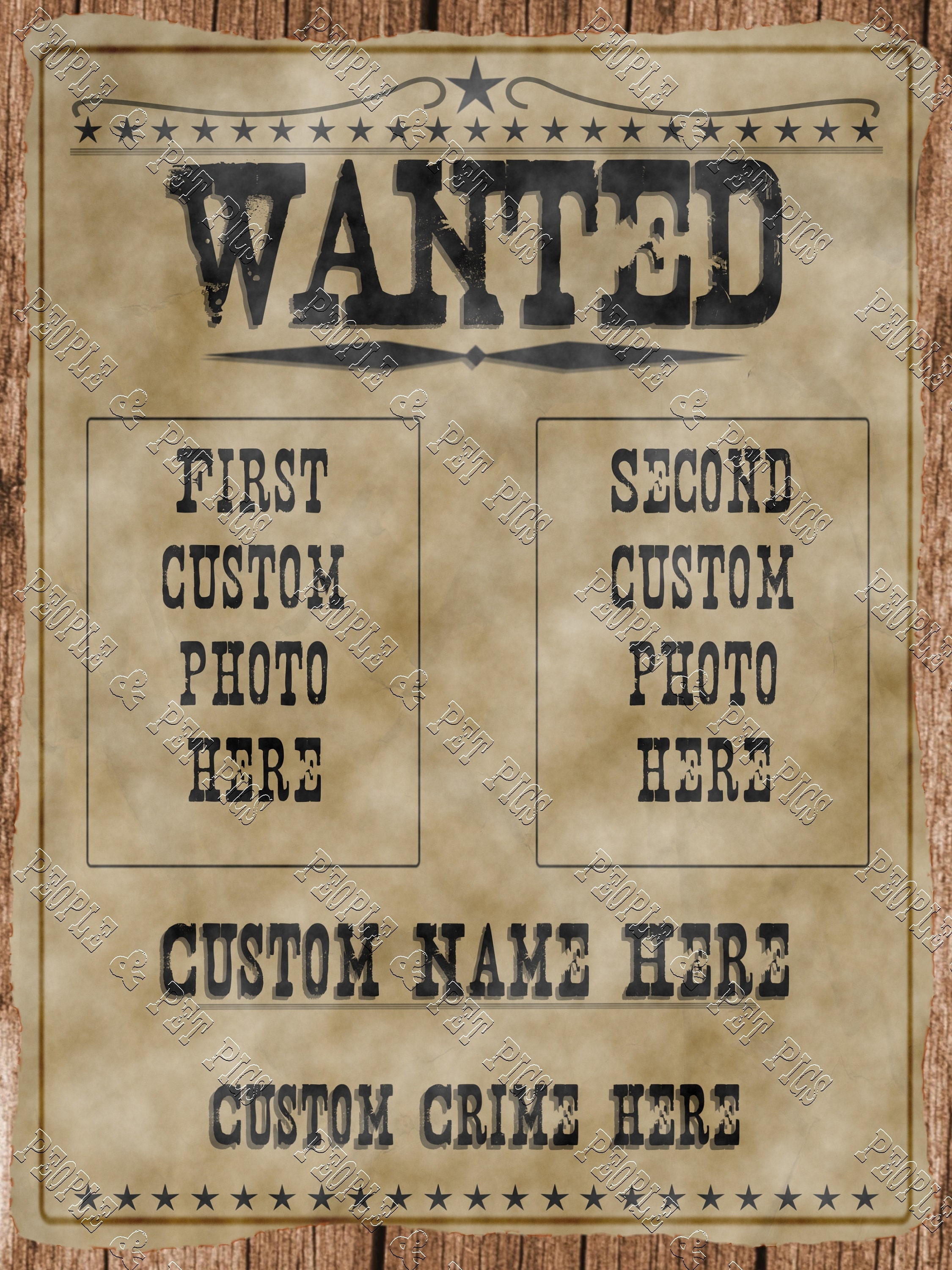Custom Wanted Poster for 2 People PDF | Not an Instant Download | Not ...