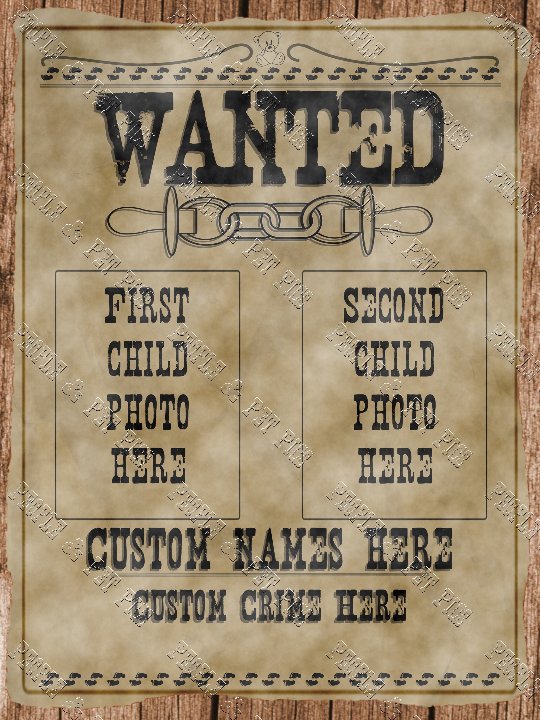 Custom Wanted Poster for 2 Children PDF | Not an Instant Download | Not ...