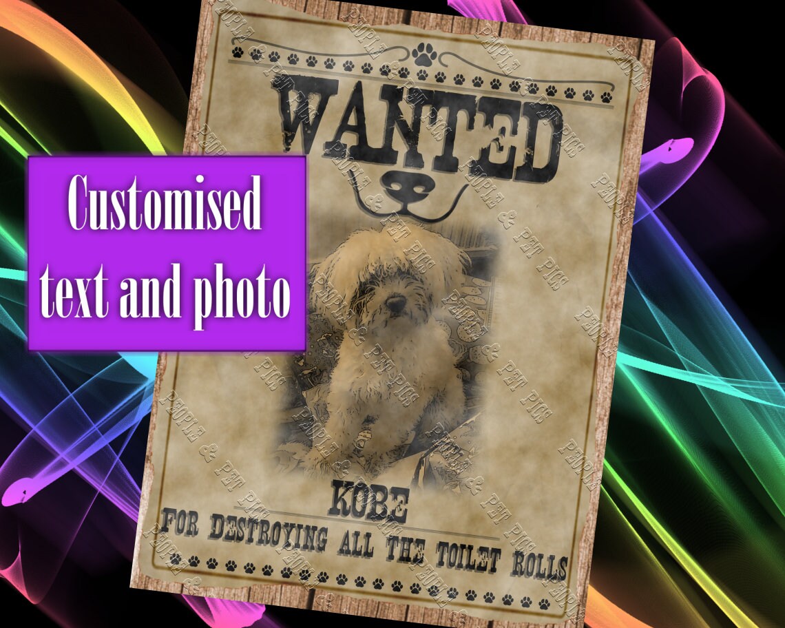 Custom Dog Wanted Poster PDF | Not an Instant Download | Not an ...