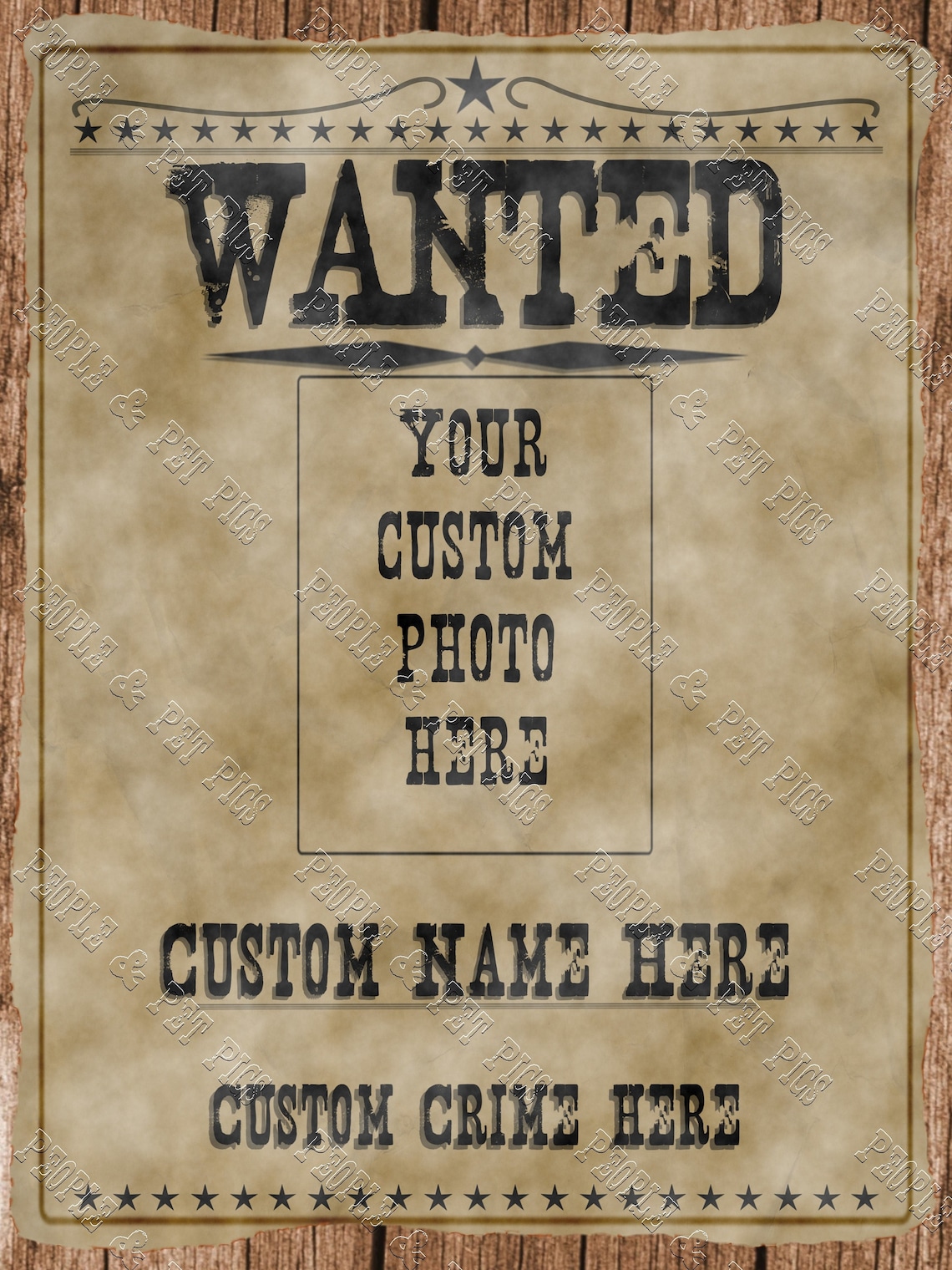Custom Wanted Poster for One Person PDF | Not an Instant Download | Not ...