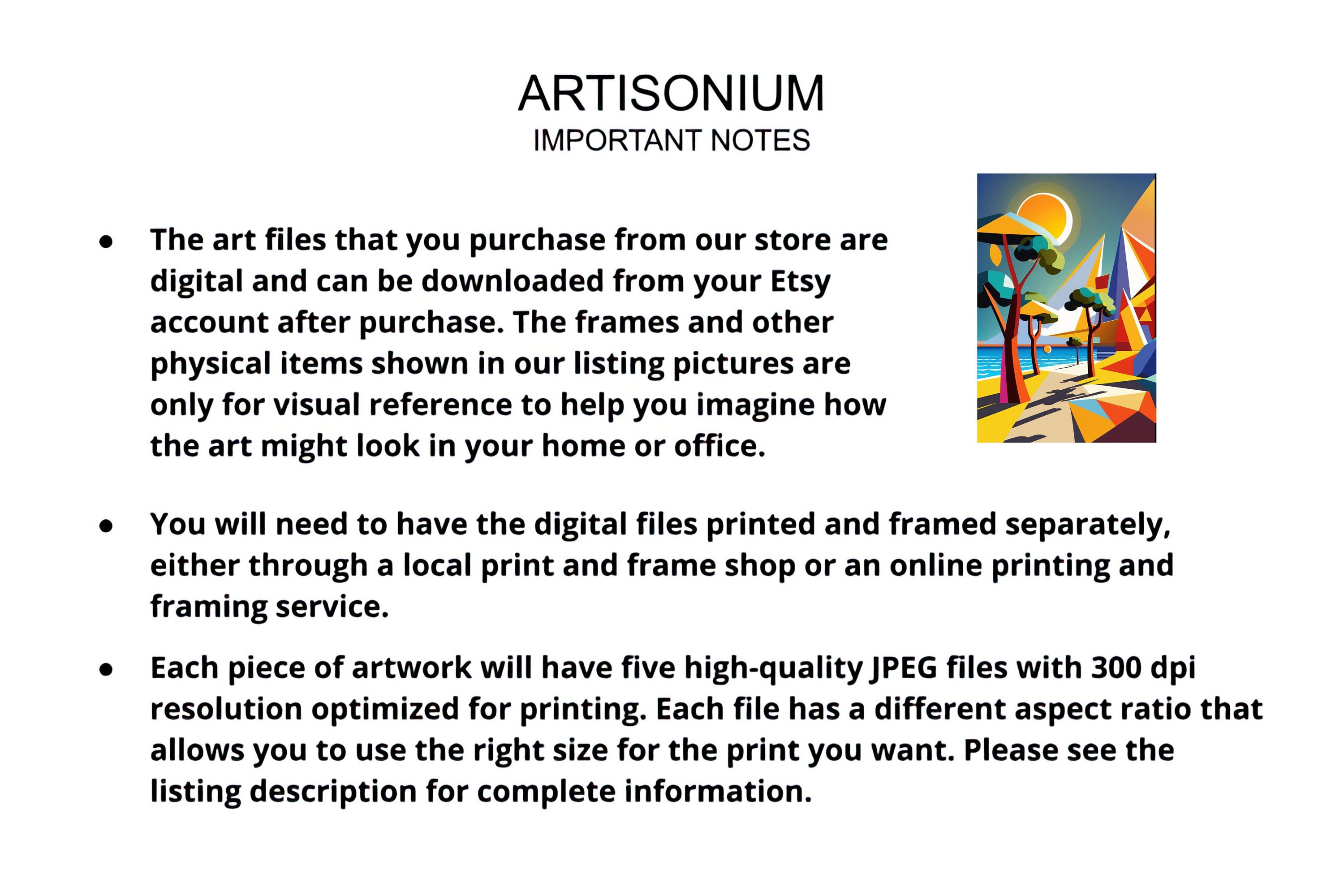 Cubism Beach Landscape Digital Art Download LP00034 - Etsy