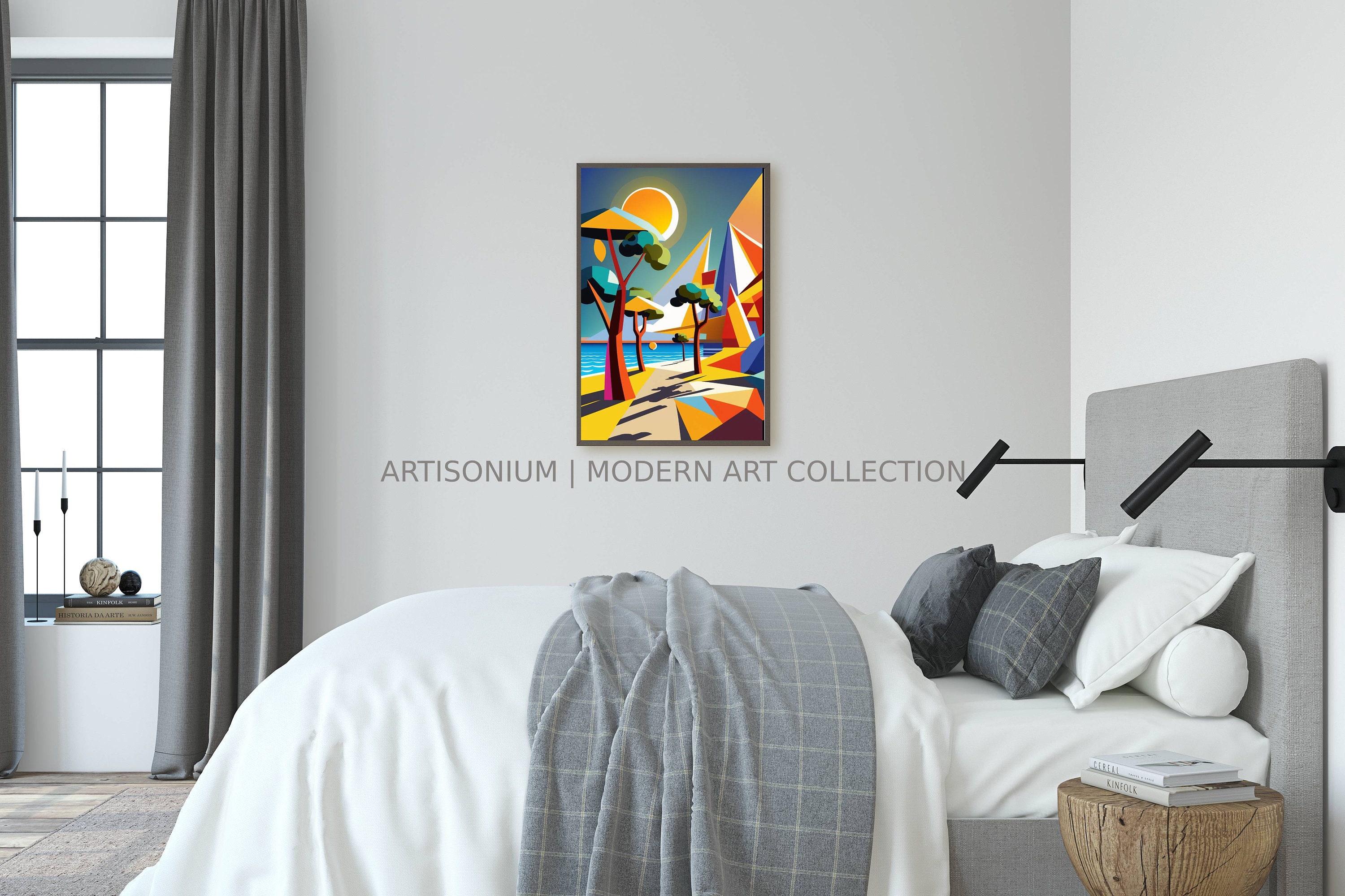 Cubism Beach Landscape Digital Art Download LP00034 - Etsy