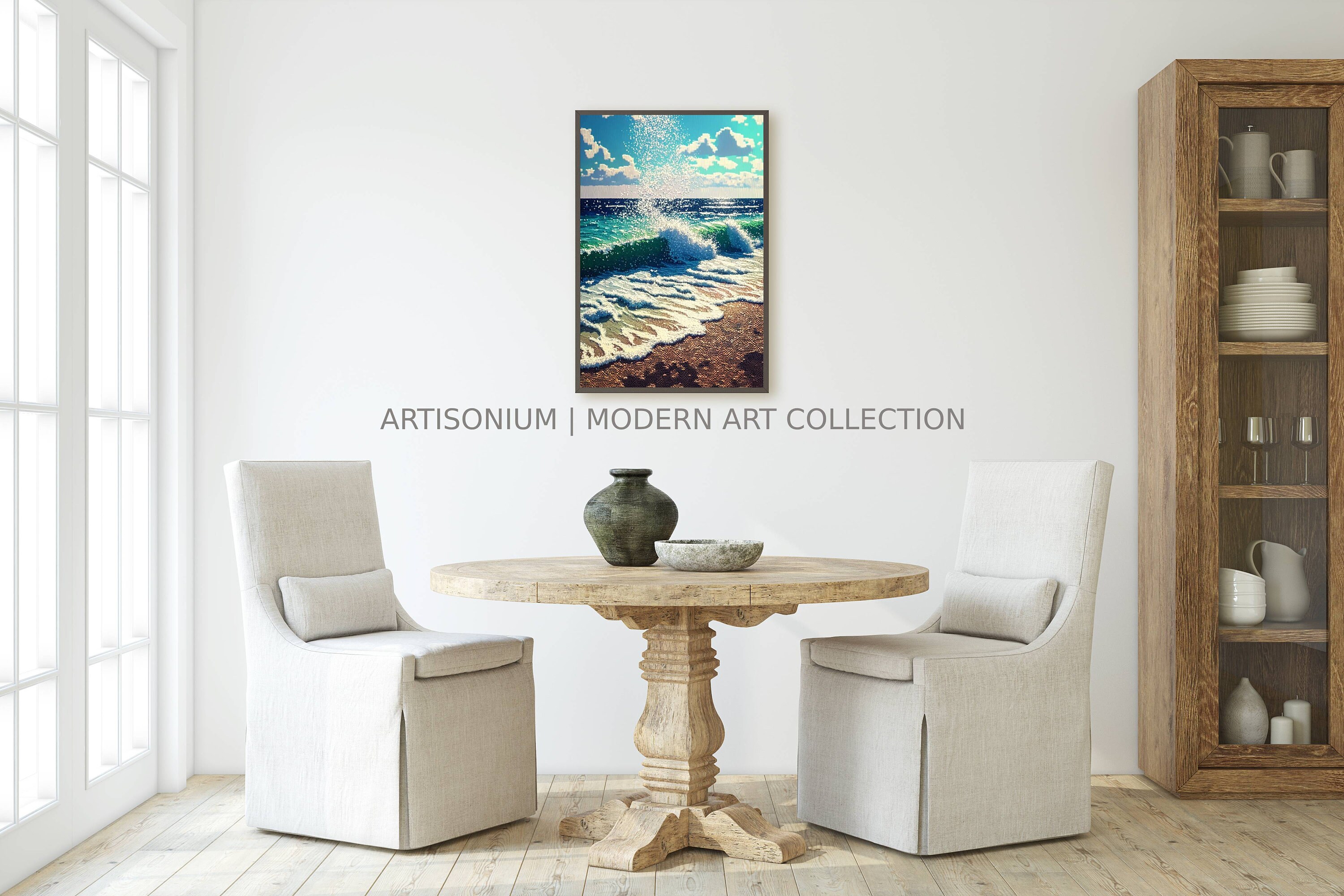 Pointillism Ocean Landscape Digital Art Download LP00011 - Etsy