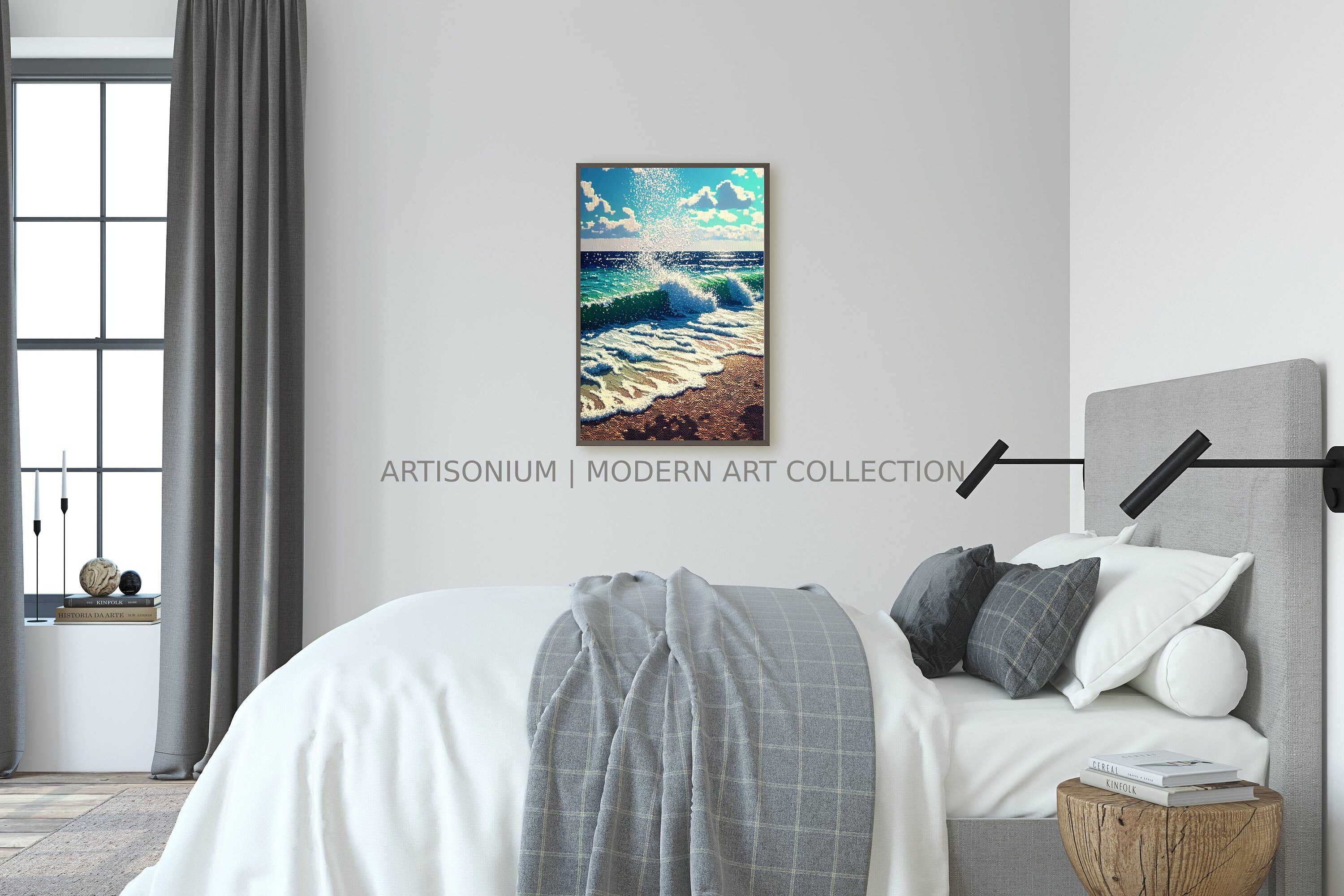 Pointillism Ocean Landscape Digital Art Download LP00011 - Etsy