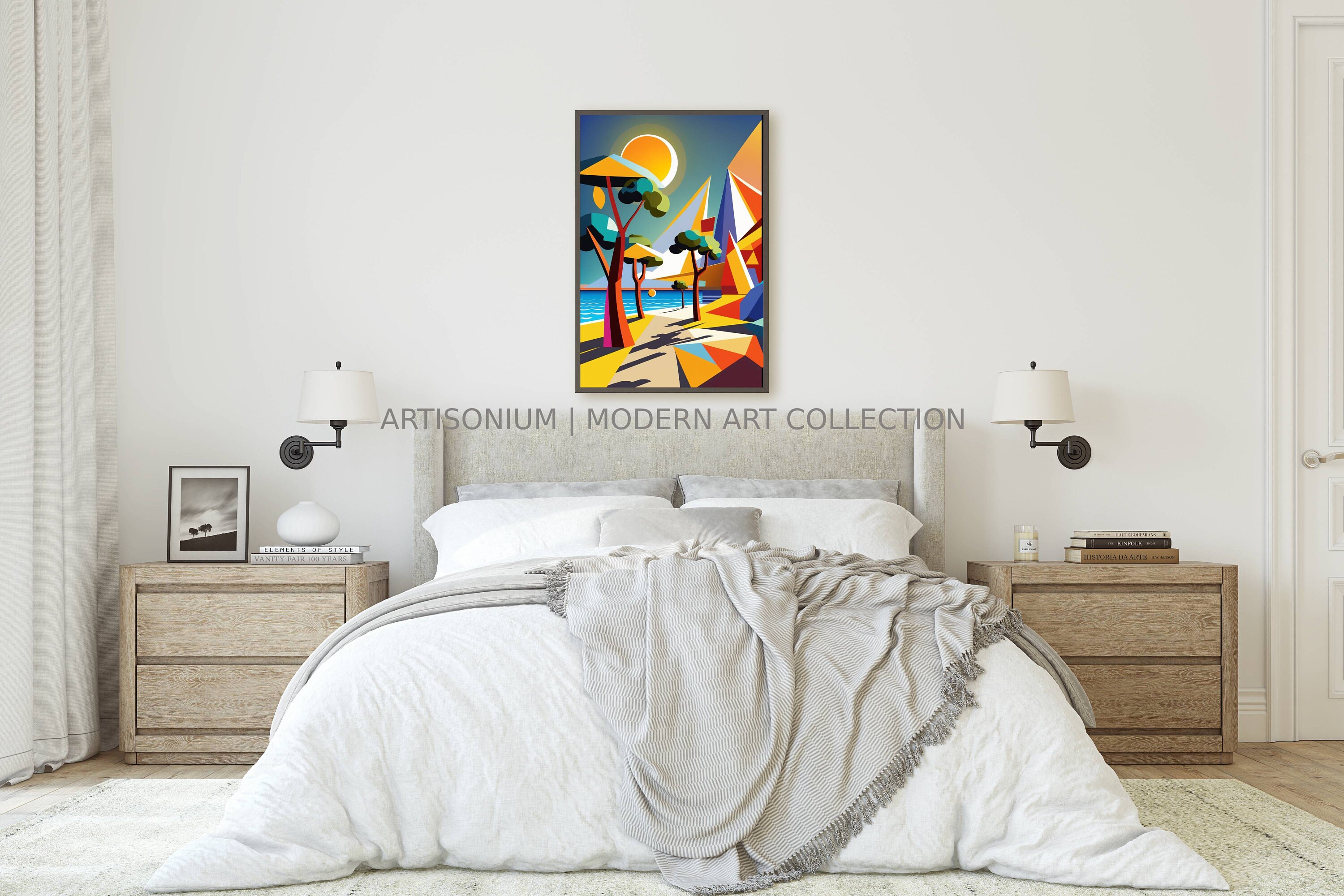 Cubism Beach Landscape Digital Art Download LP00034 - Etsy