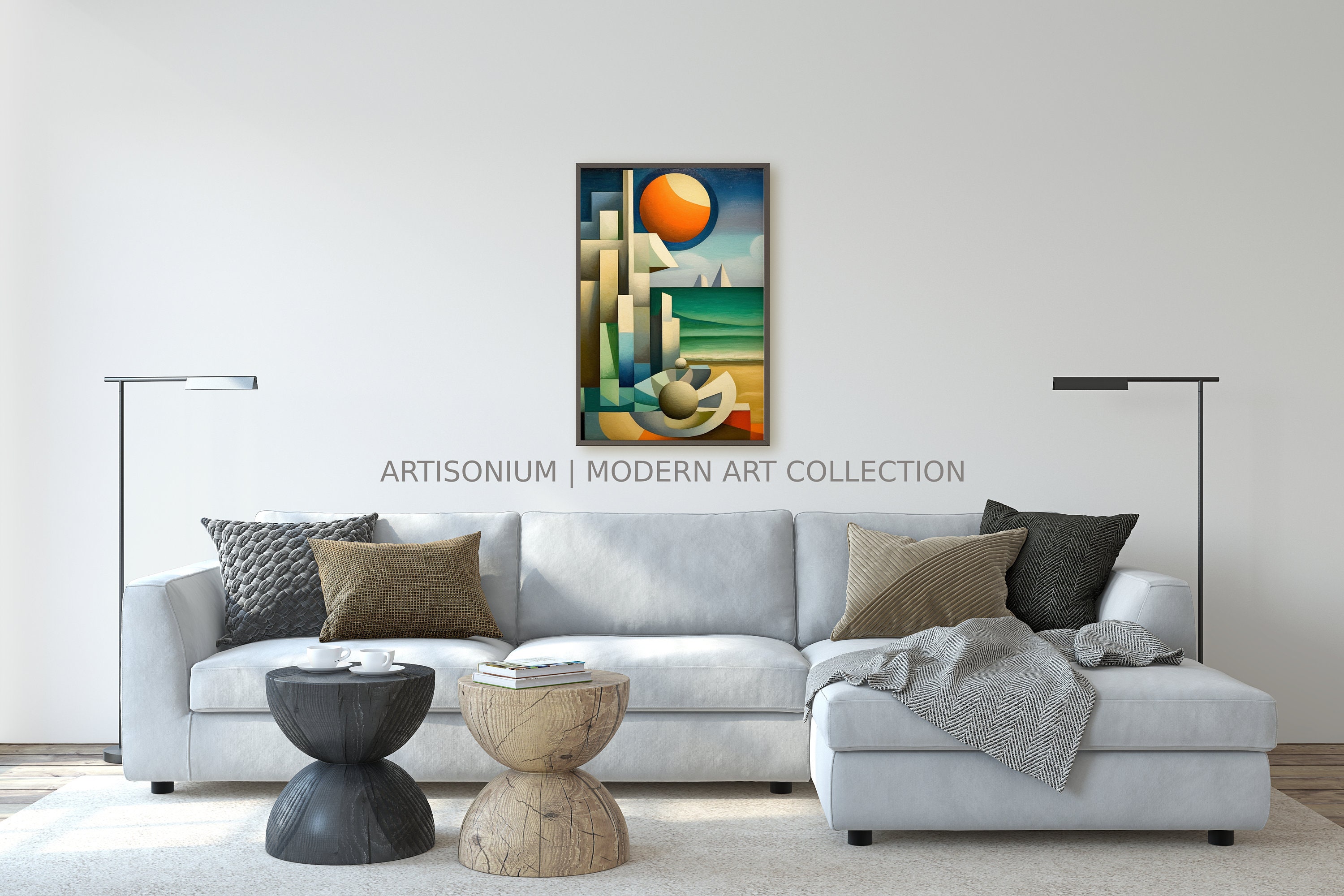 Cubism Beach Landscape Digital Art Download LP00144 - Etsy