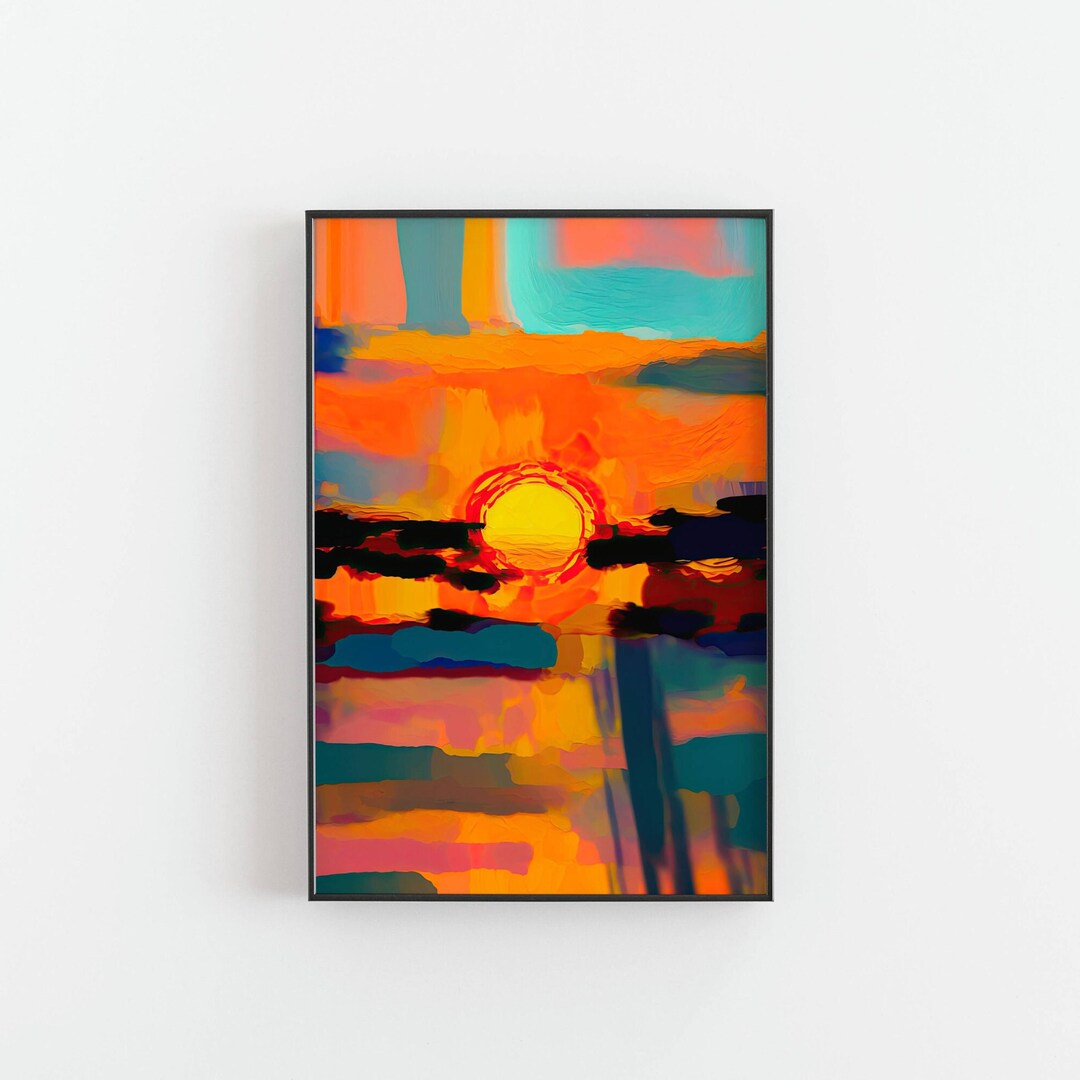 Abstract Expressionism Sunset Digital Art Print - Etsy