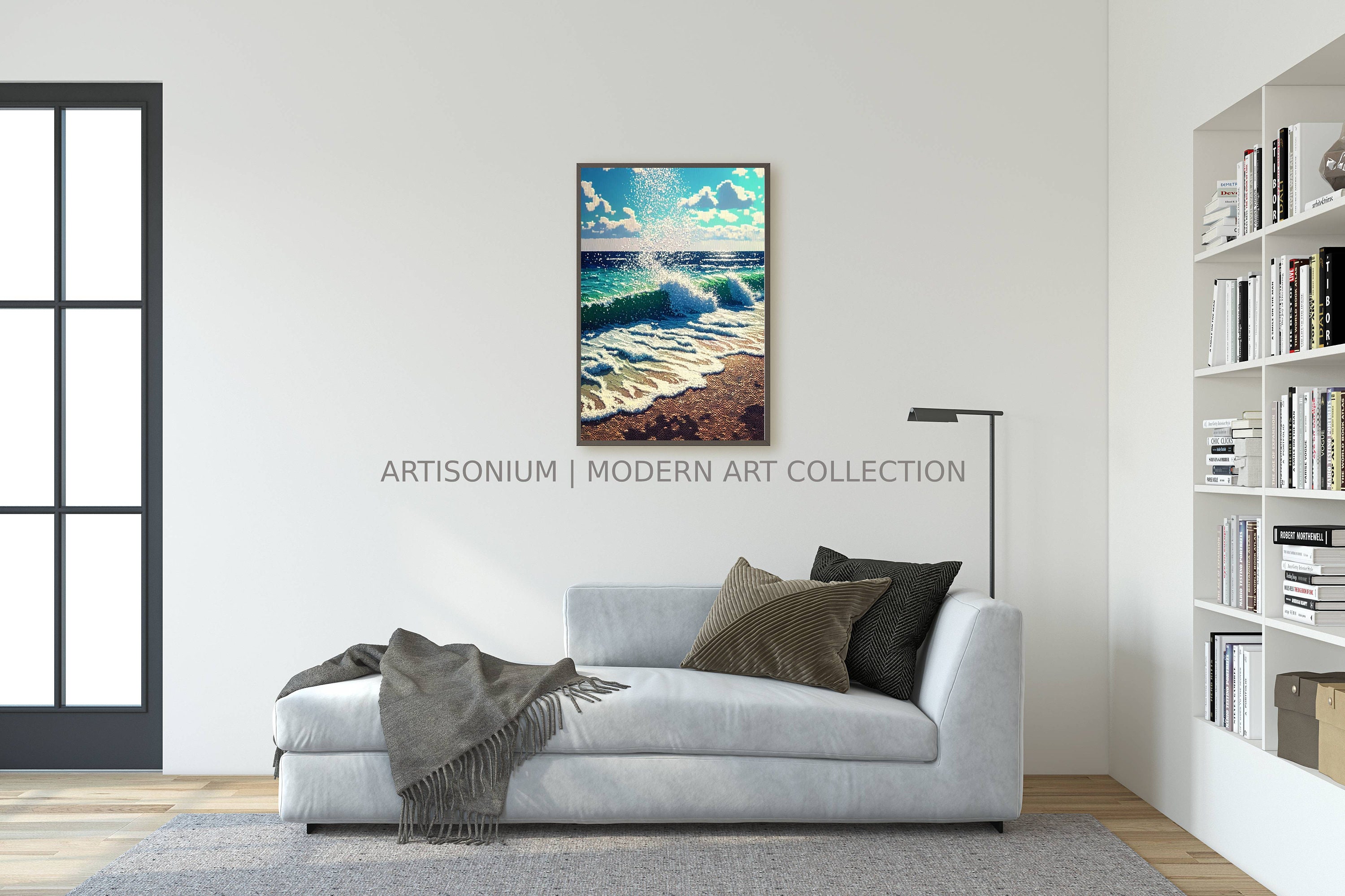 Pointillism Ocean Landscape Digital Art Download LP00011 - Etsy