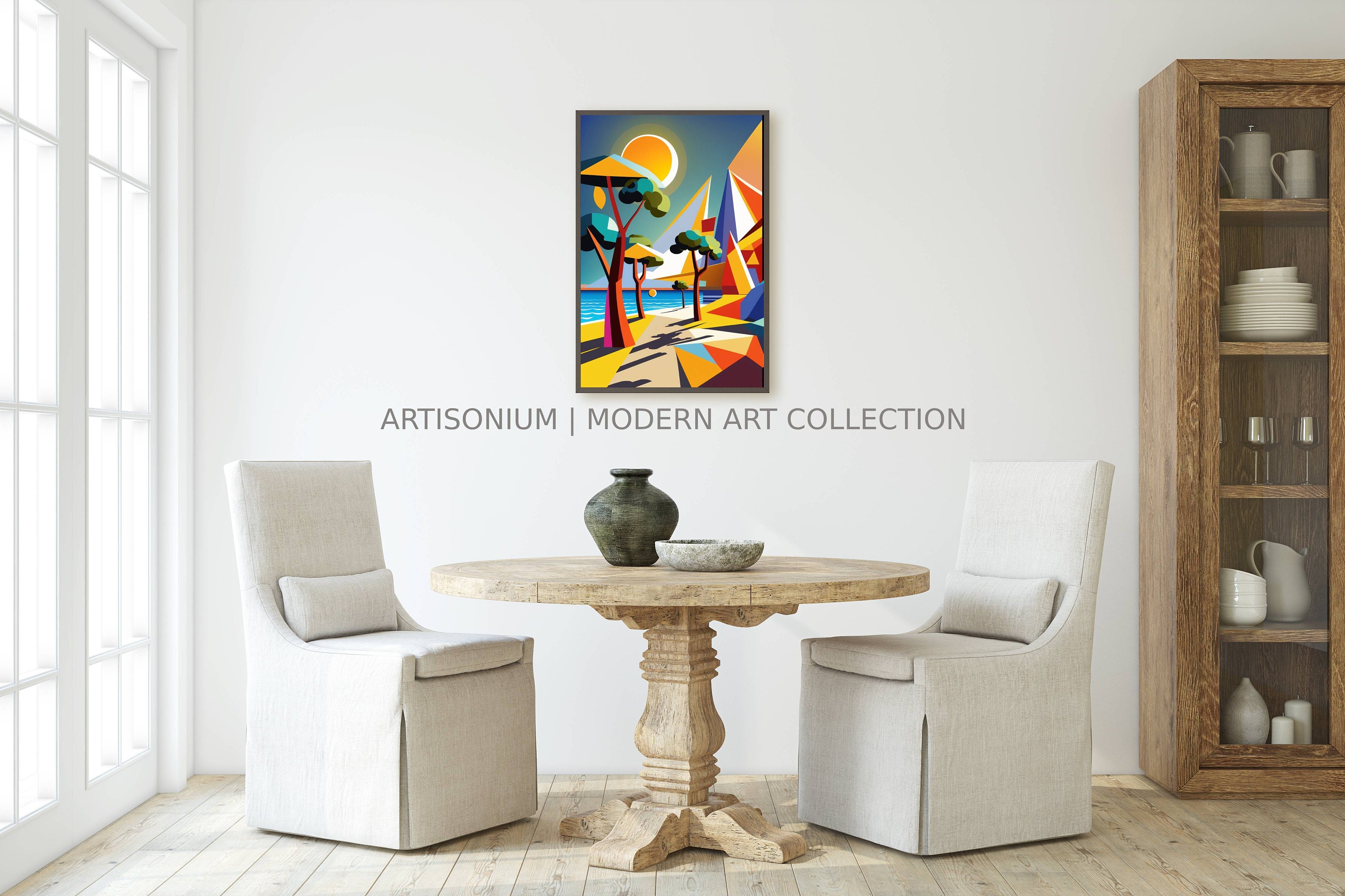 Cubism Beach Landscape Digital Art Download LP00034 - Etsy