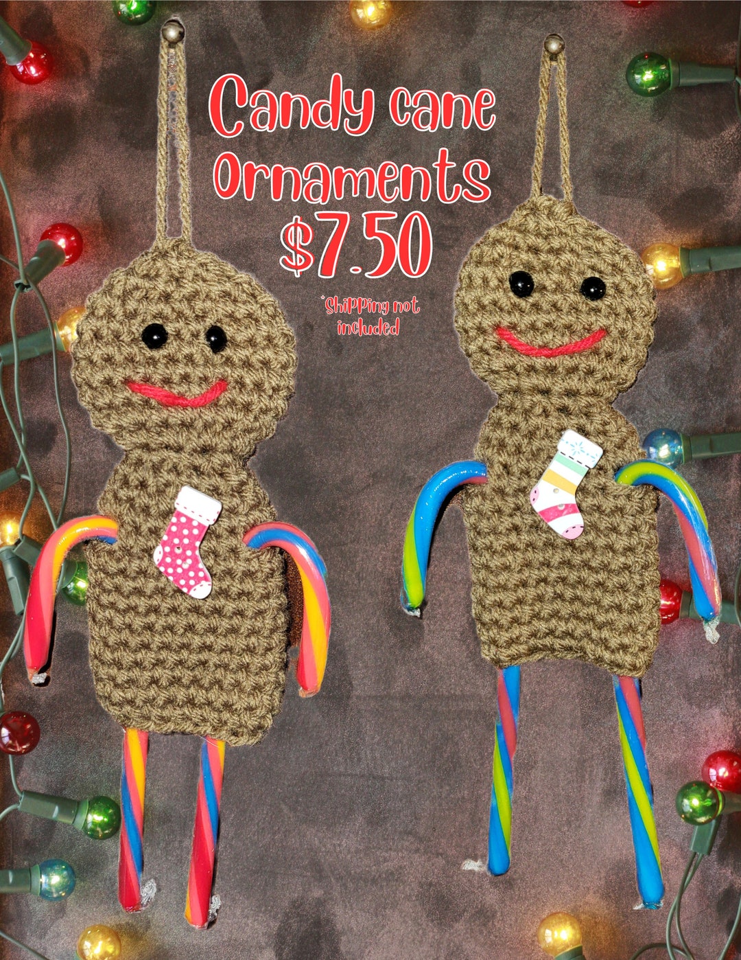 Gingerbread Candy Cane Ornament - Etsy