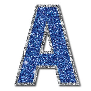 Blue and Silver Glitter Clipart Letters PNG Digital Download Complete ...