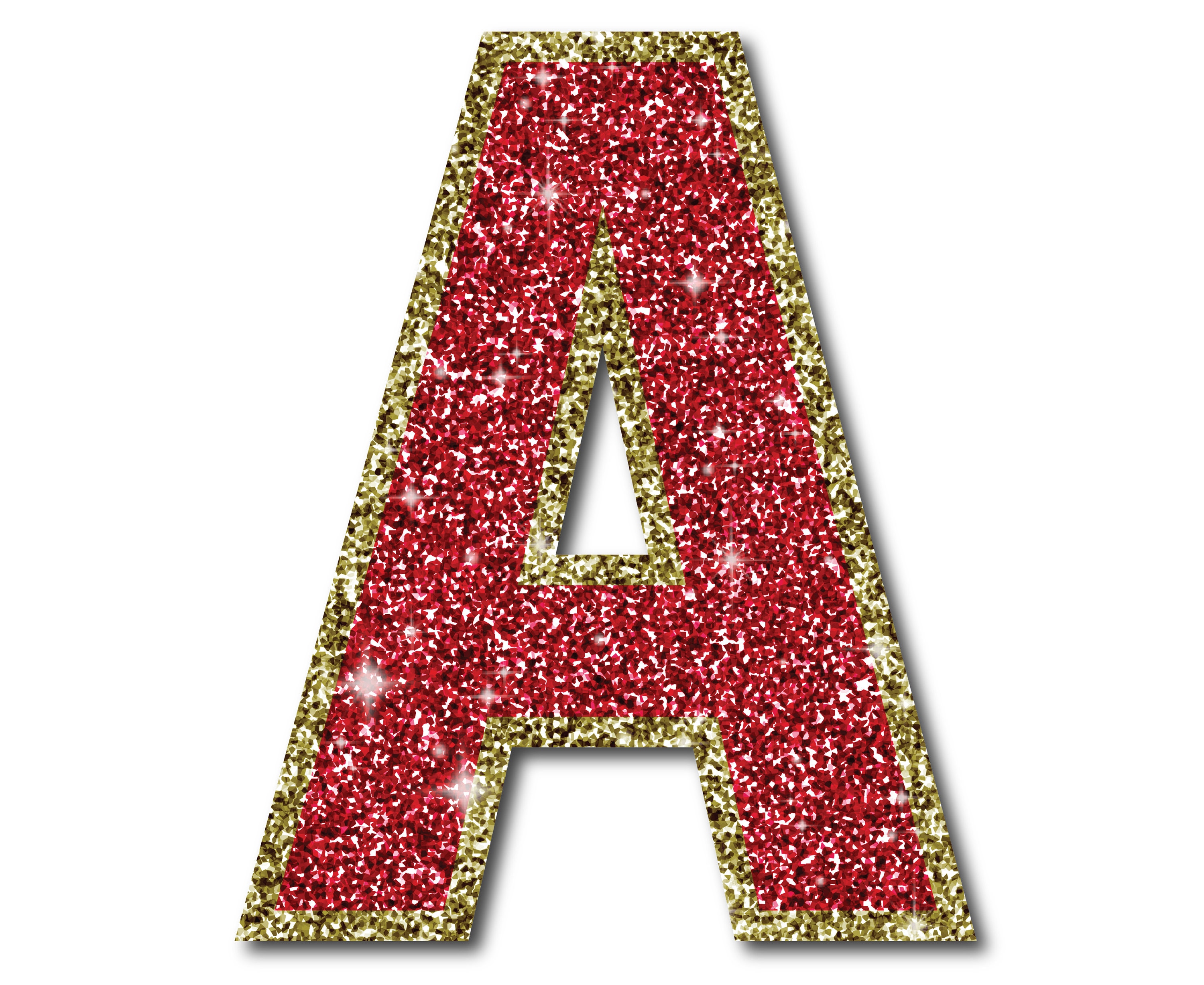 Red and Gold Glitter Clipart Letters PNG Digital Download Complete ...