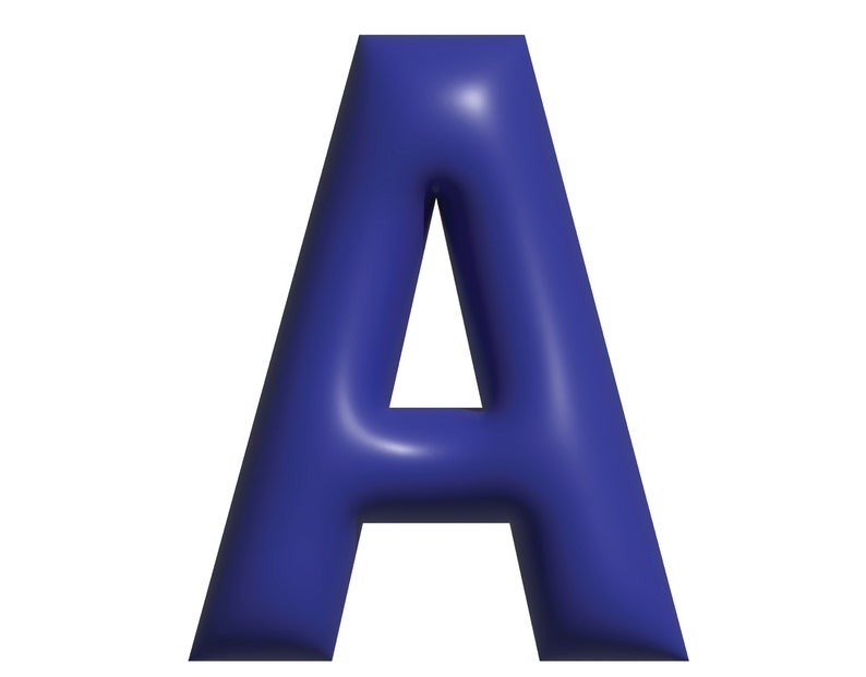 Blue Bubble Clipart Letters PNG Digital Download Complete Alphanumeric ...