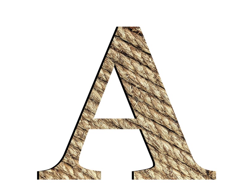 Jute Texture Clipart Letters PNG Digital Download Complete Alphanumeric ...