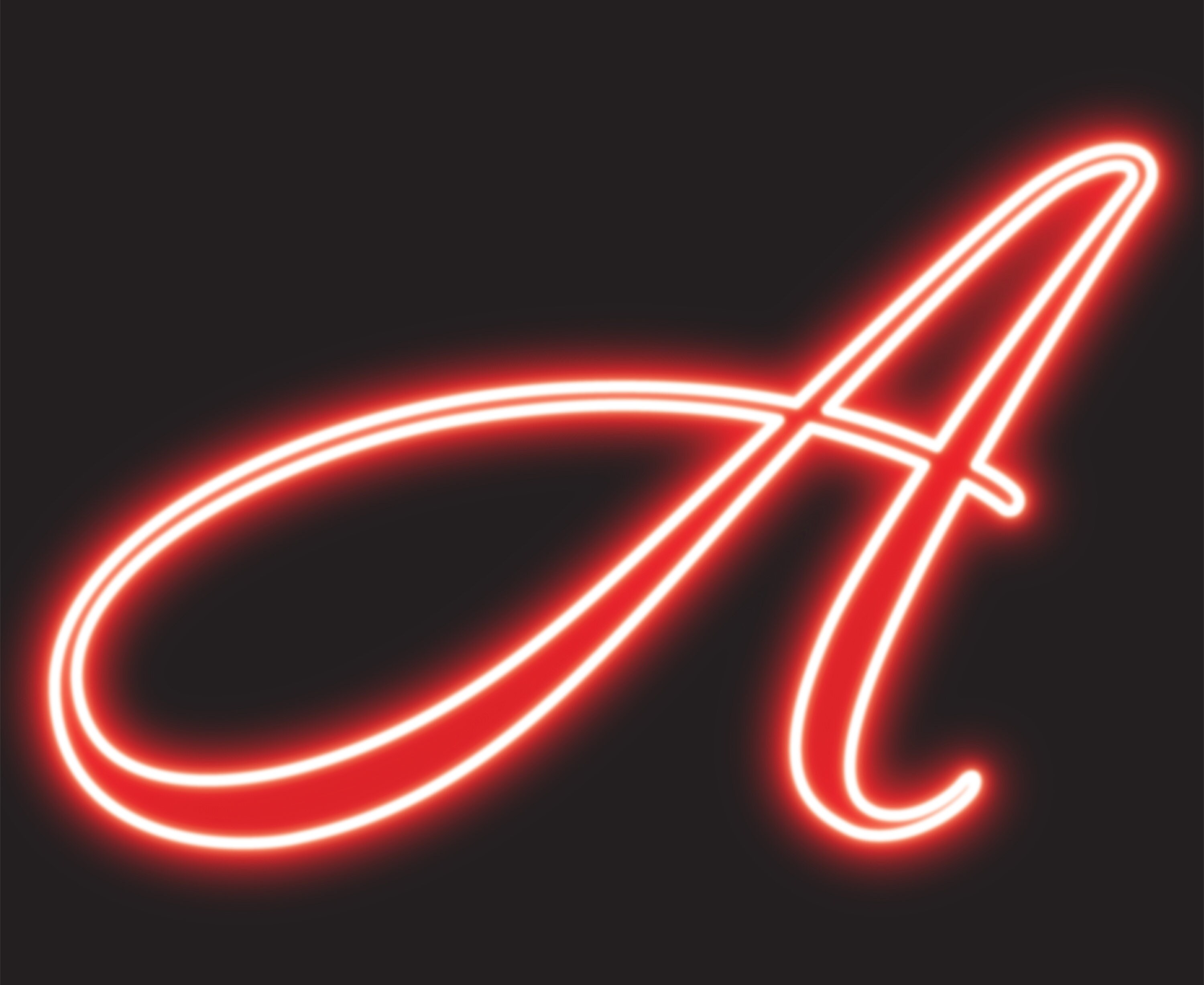 Glowing Red Neon Sign Clipart Letters PNG Digital Download Complete ...