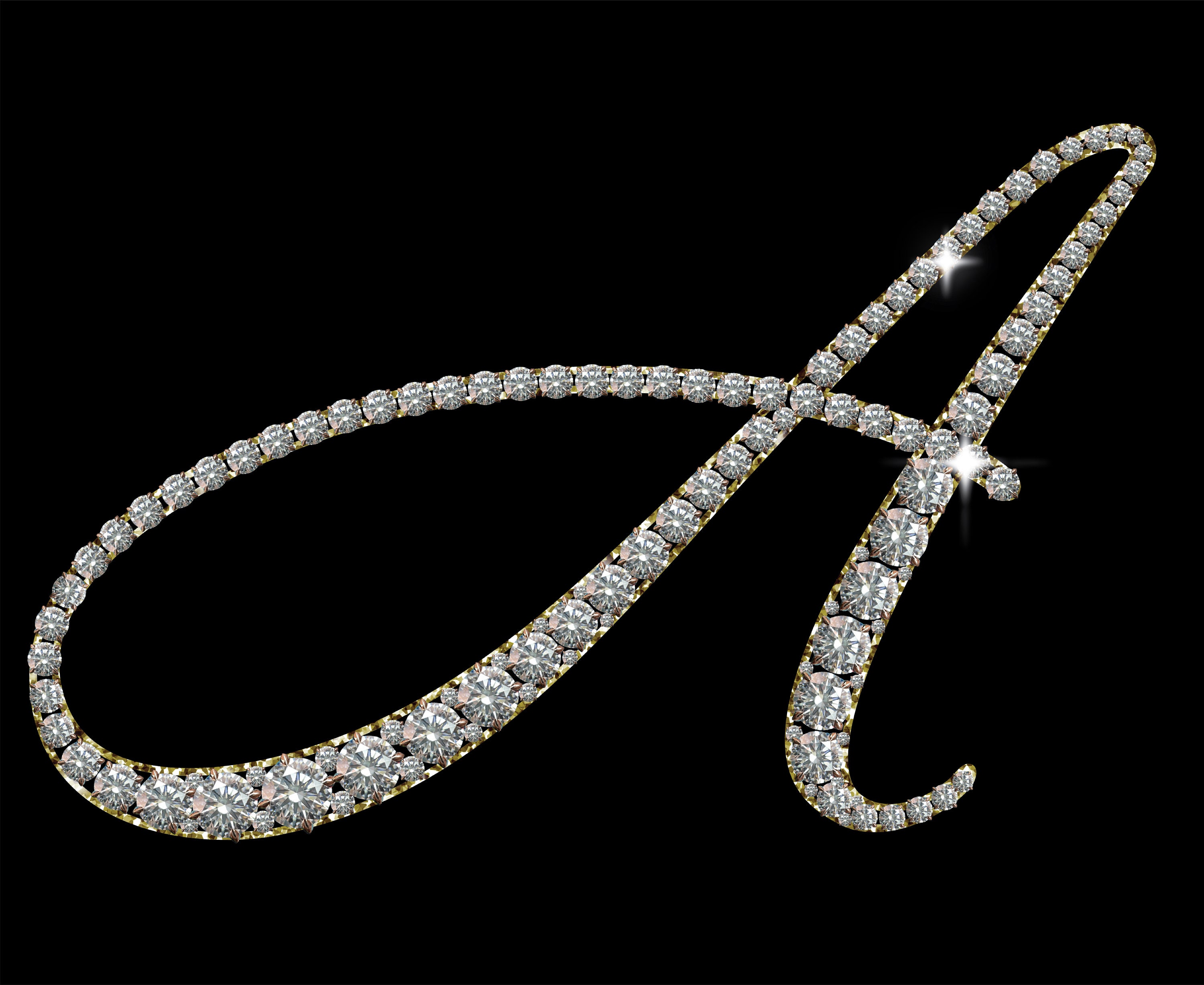 Glam Diamond Clipart Letters PNG Complete Alphanumeric Set Elegant ...