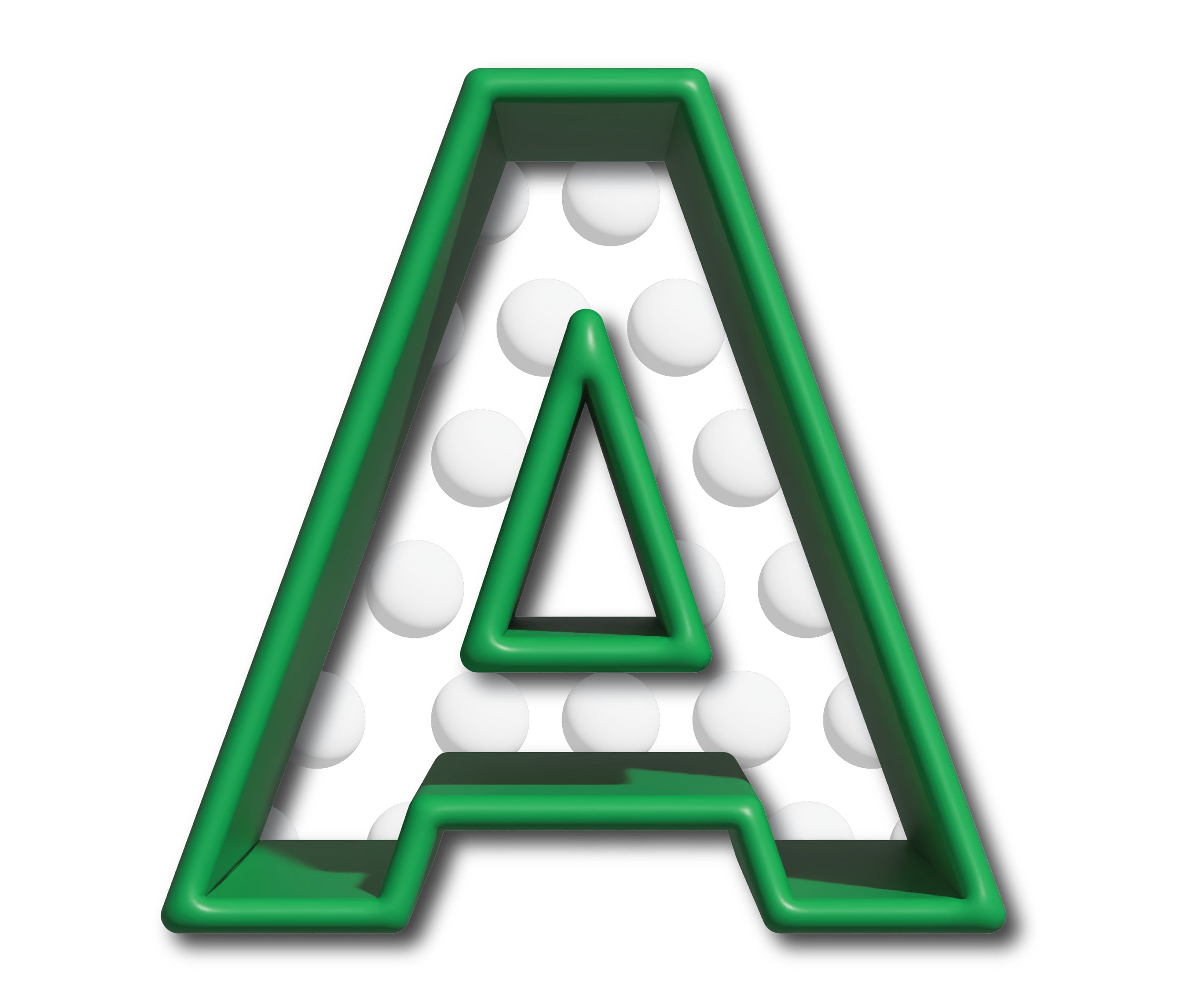 Green 3D Clipart Letters PNG Digital Download Complete Alphanumeric Set ...