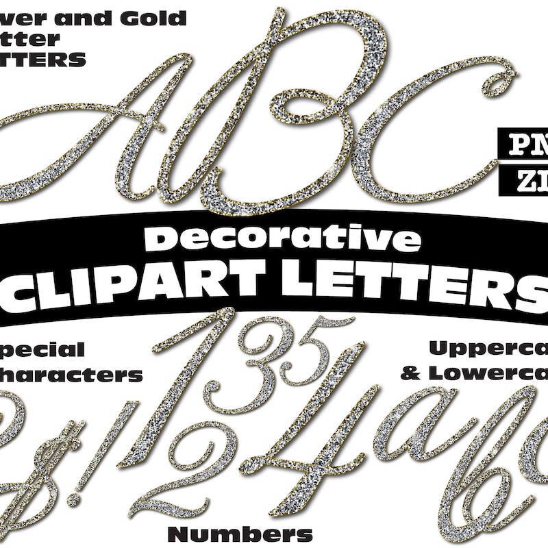 Gold Glitter Cursive Font - Etsy