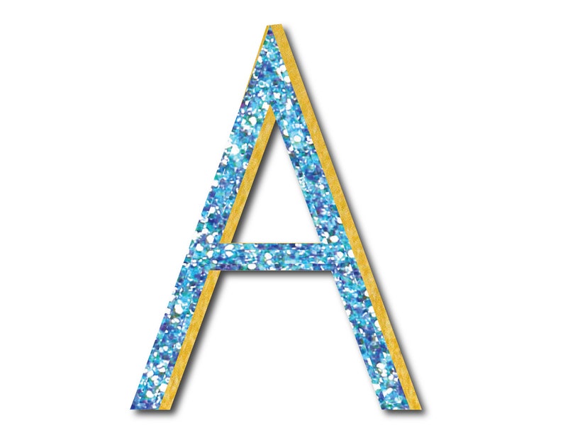 Light Blue Glitter Clipart Letters PNG Digital Download Complete ...