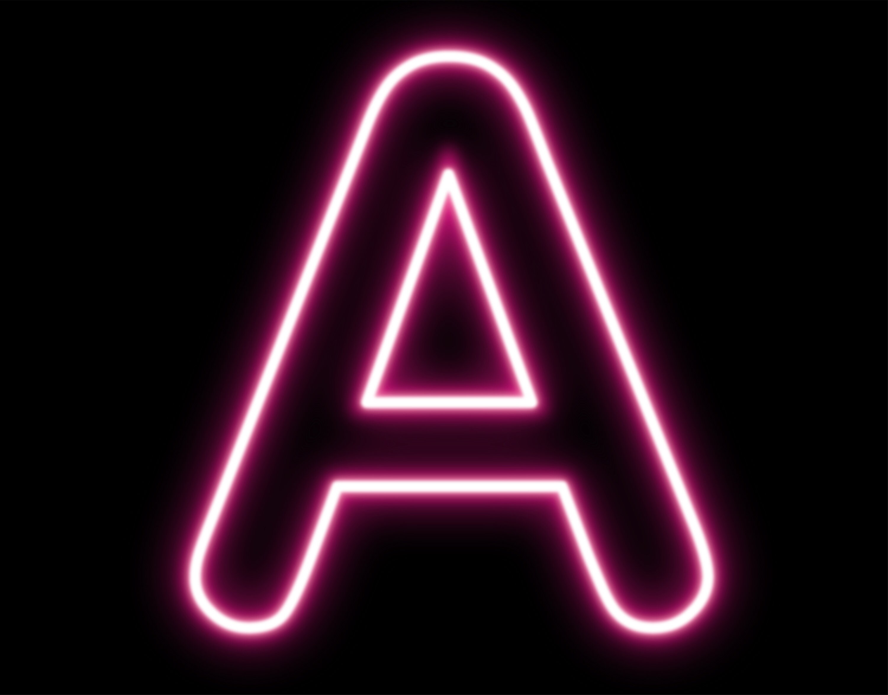Glowing Pink Neon Sign Clipart Letters PNG Digital Download Complete ...