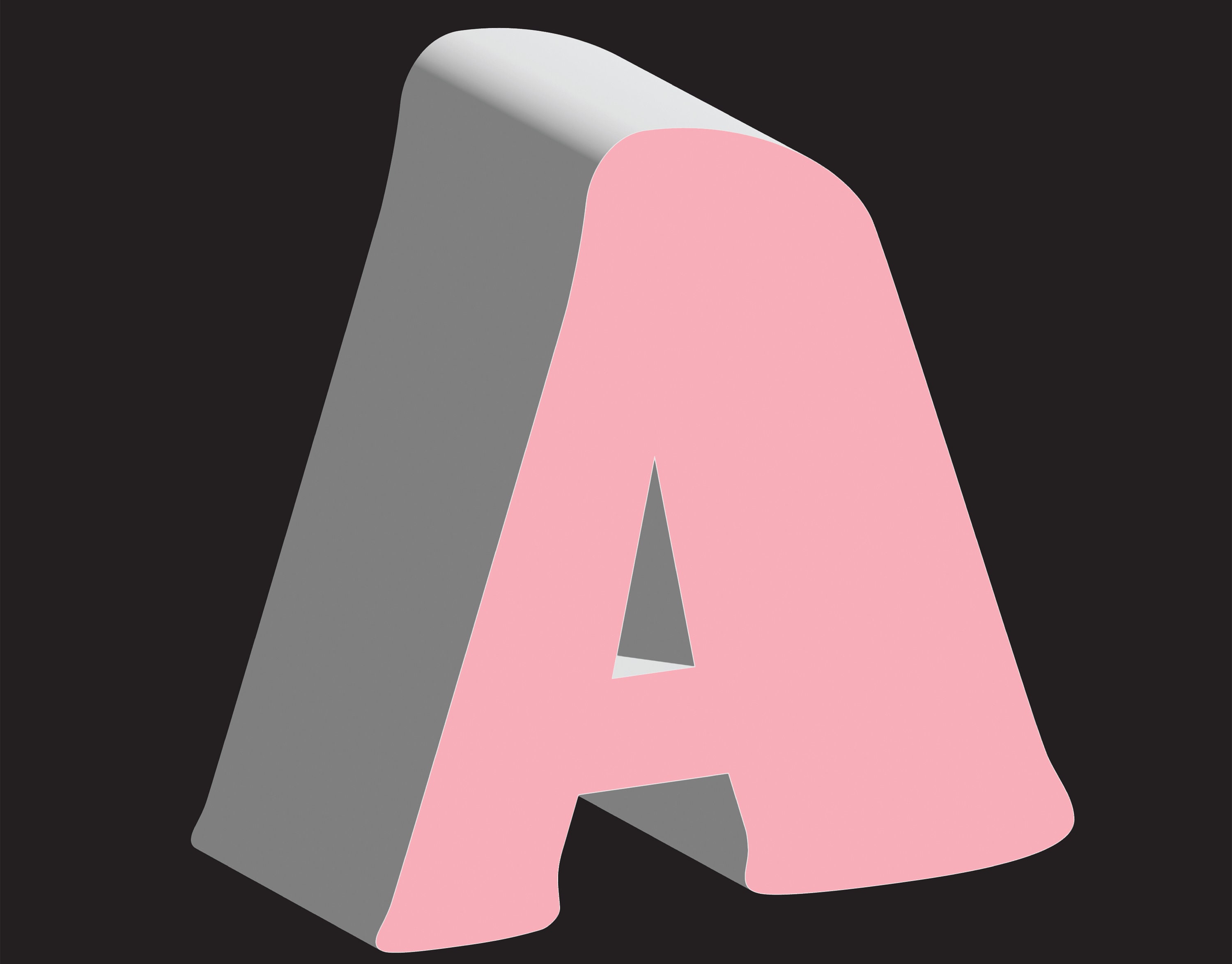 Pale Pink 3D Block Clipart Block Letters PNG Digital Download Complete ...