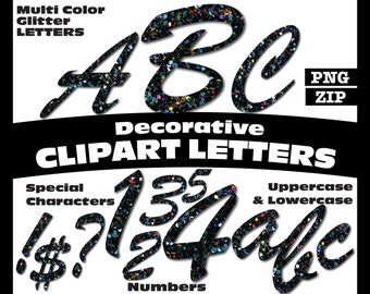 Orange Glitter Clipart Letters PNG Digital Download Complete ...