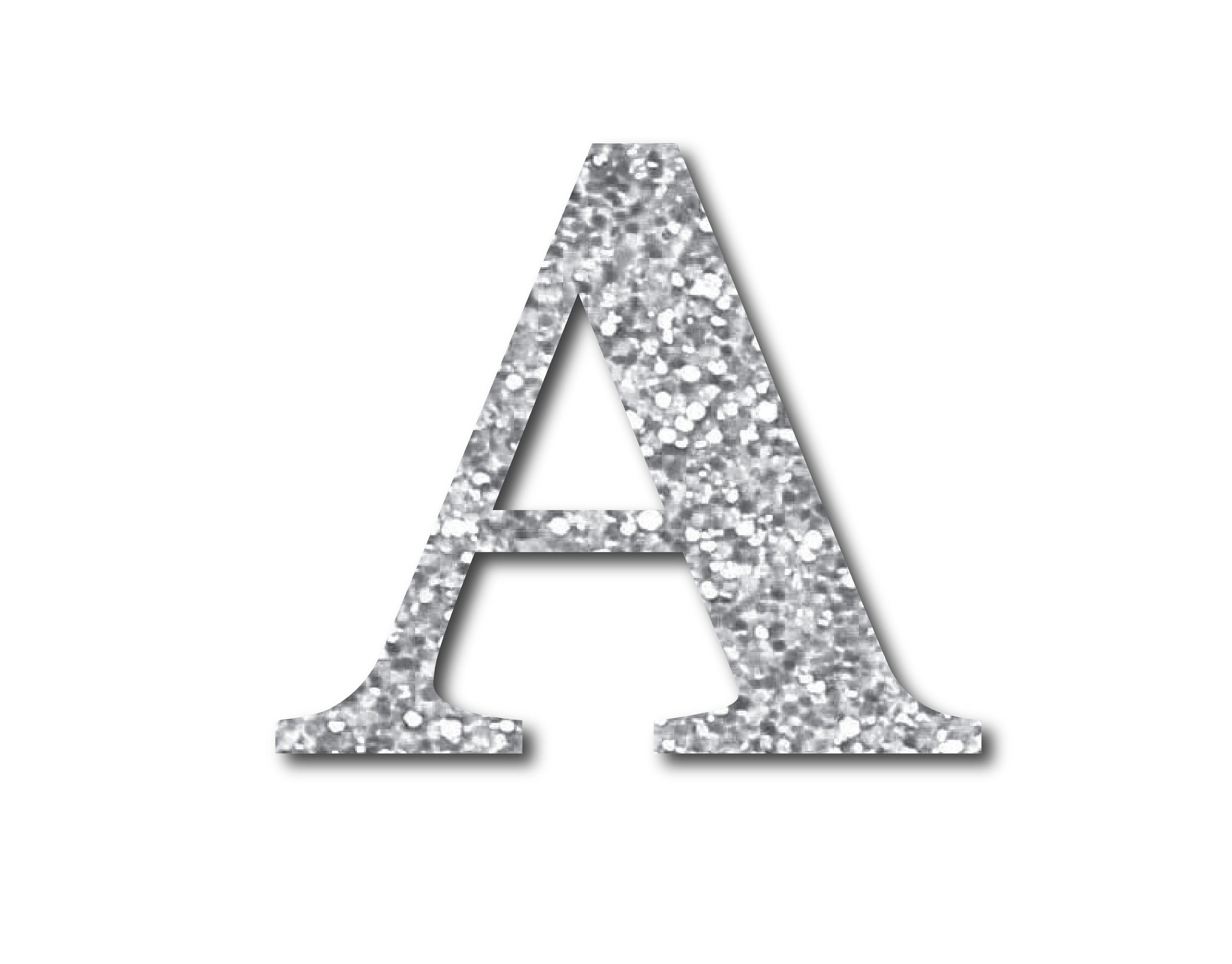 White Silver Glitter Clipart Letters PNG Digital Download Complete ...