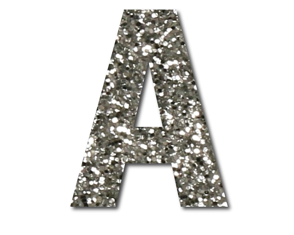 Silver Glitter Clipart Letters PNG Digital Download Complete ...