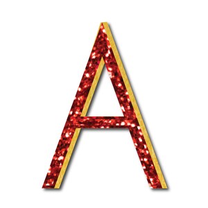 Red Glitter Gold Trim Clipart Letters PNG Digital Download Complete ...