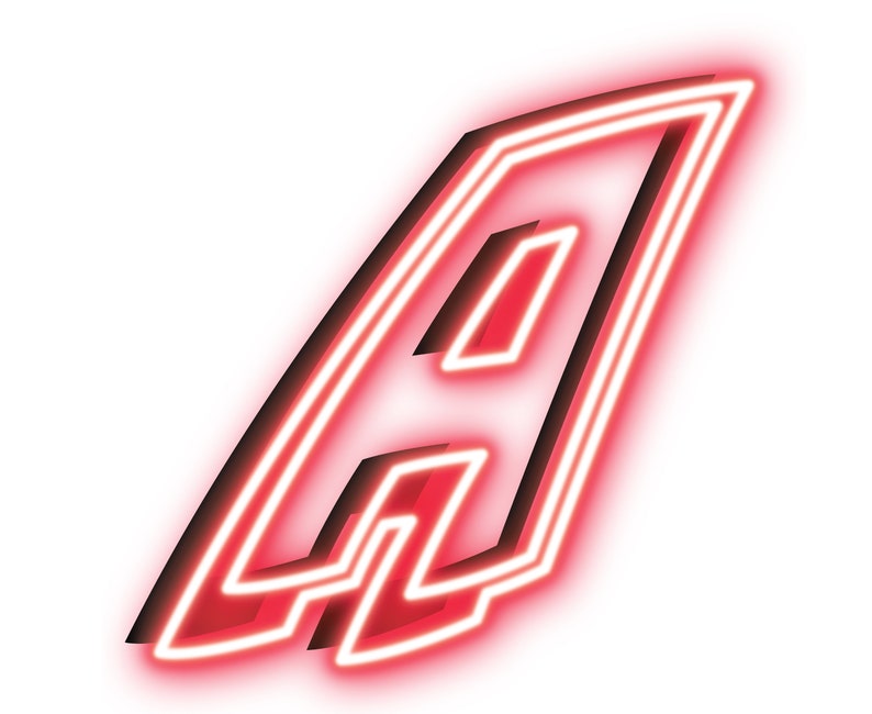 Glowing Red Neon Sign Clipart Letters PNG Digital Download Complete ...