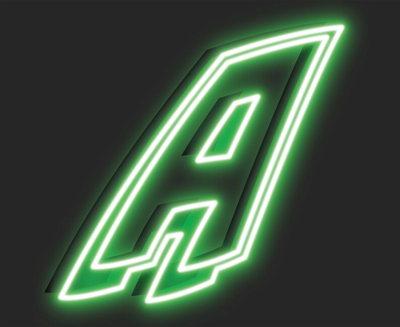 Green Glowing Neon Clipart Letters PNG Digital Download - Etsy