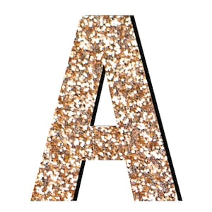 Gold Glitter Clipart Letters PNG Digital Download Complete Alphanumeric ...