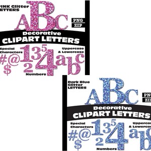 Glitter Clipart Letters Bundle PNG Digital Download 10 Complete ...