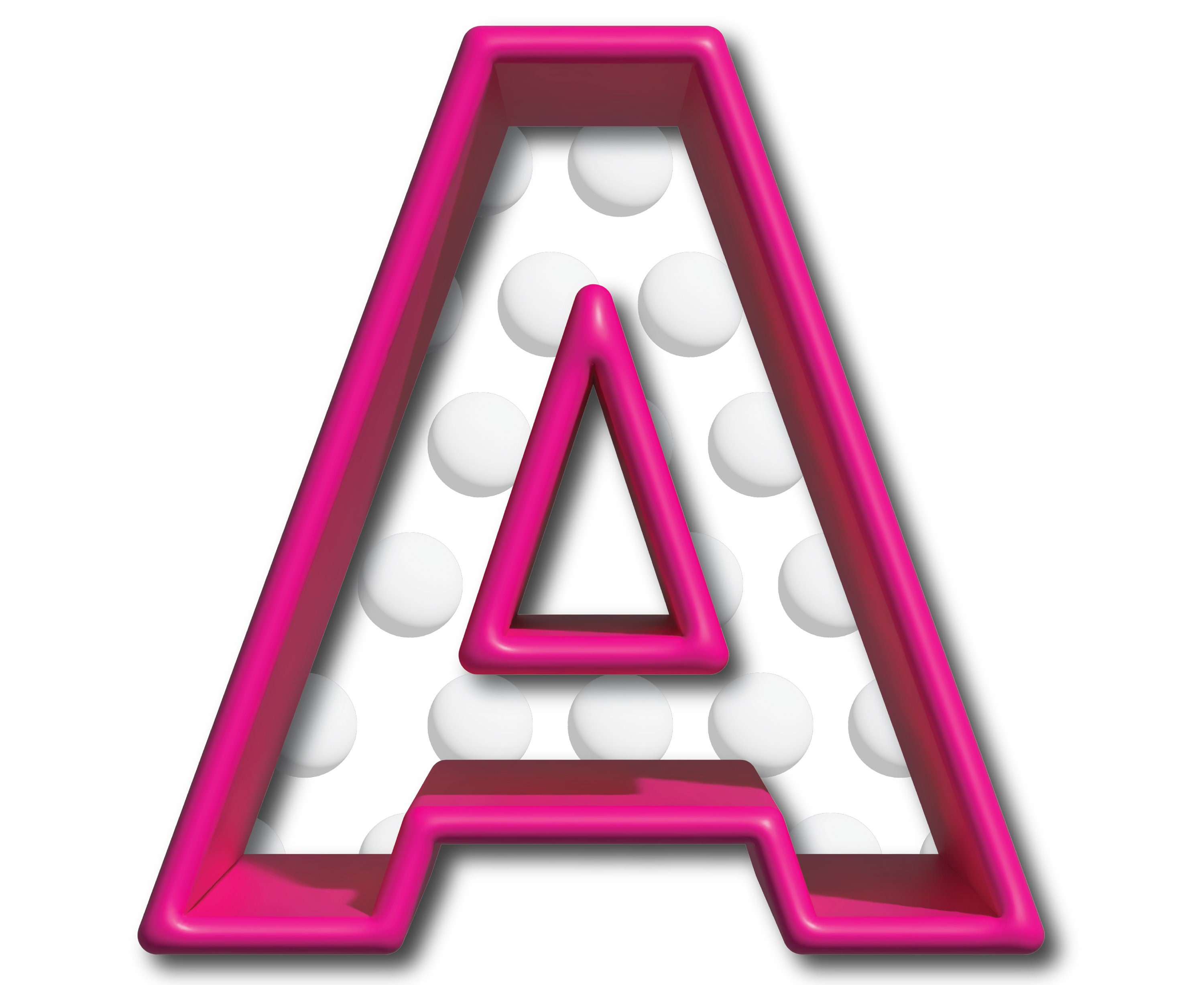 Pink 3D Clipart Letters Clear Dot Fill PNG Digital Download Complete ...