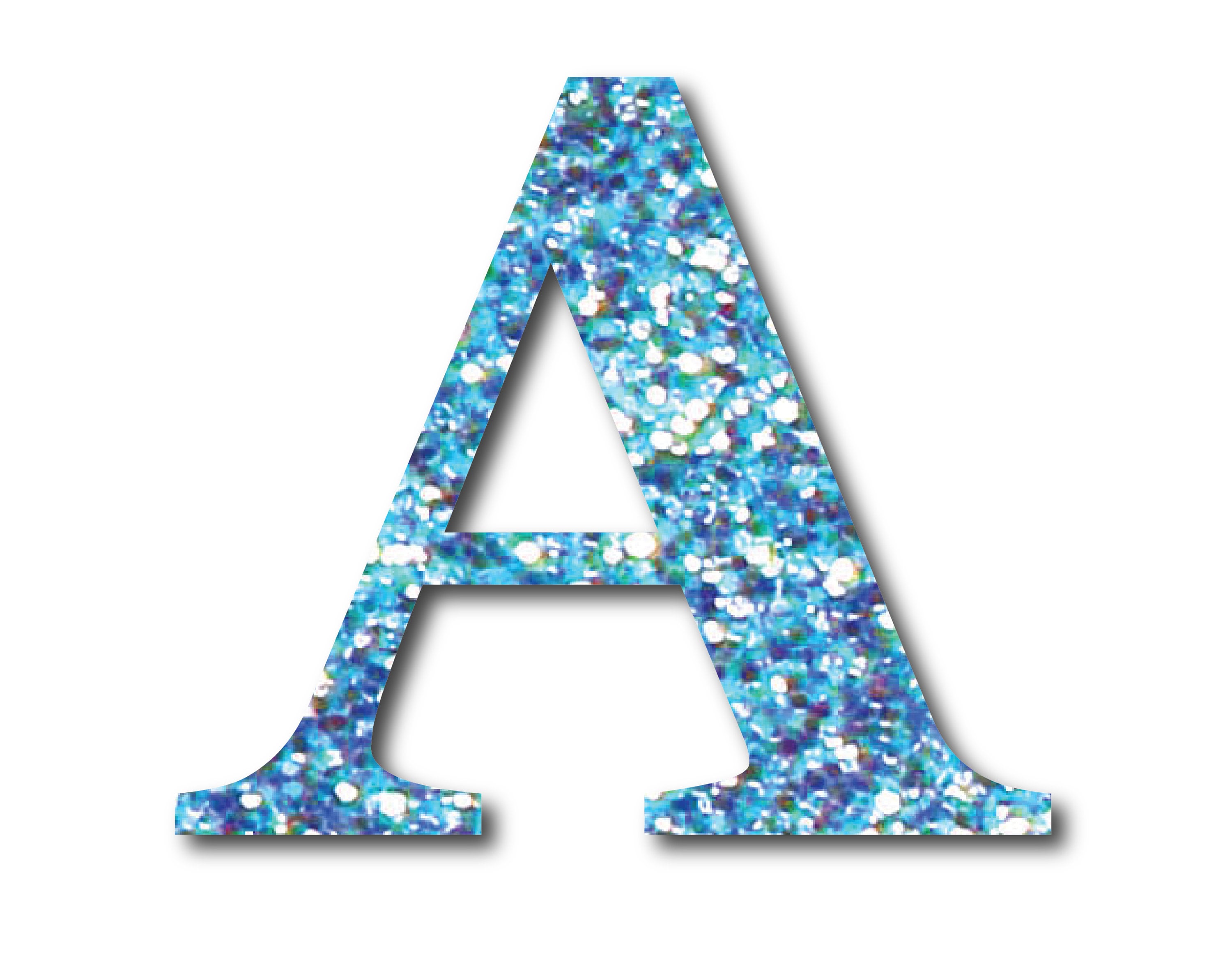 Blue Glitter Clipart Letters PNG Digital Download Complete Alphanumeric ...
