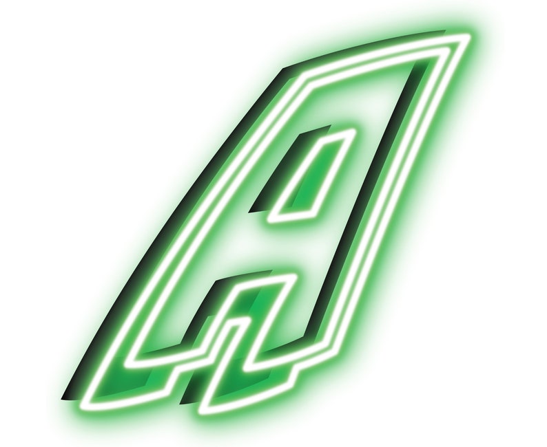 Green Glowing Neon Clipart Letters PNG Digital Download Complete ...