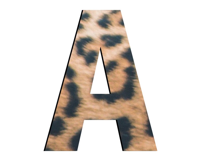 Leopard Print Clipart Letras PNG Descarga digital Conjunto alfanumérico ...