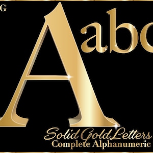 Solid Gold 3D Clipart Letters PNG Digital Download Complete ...