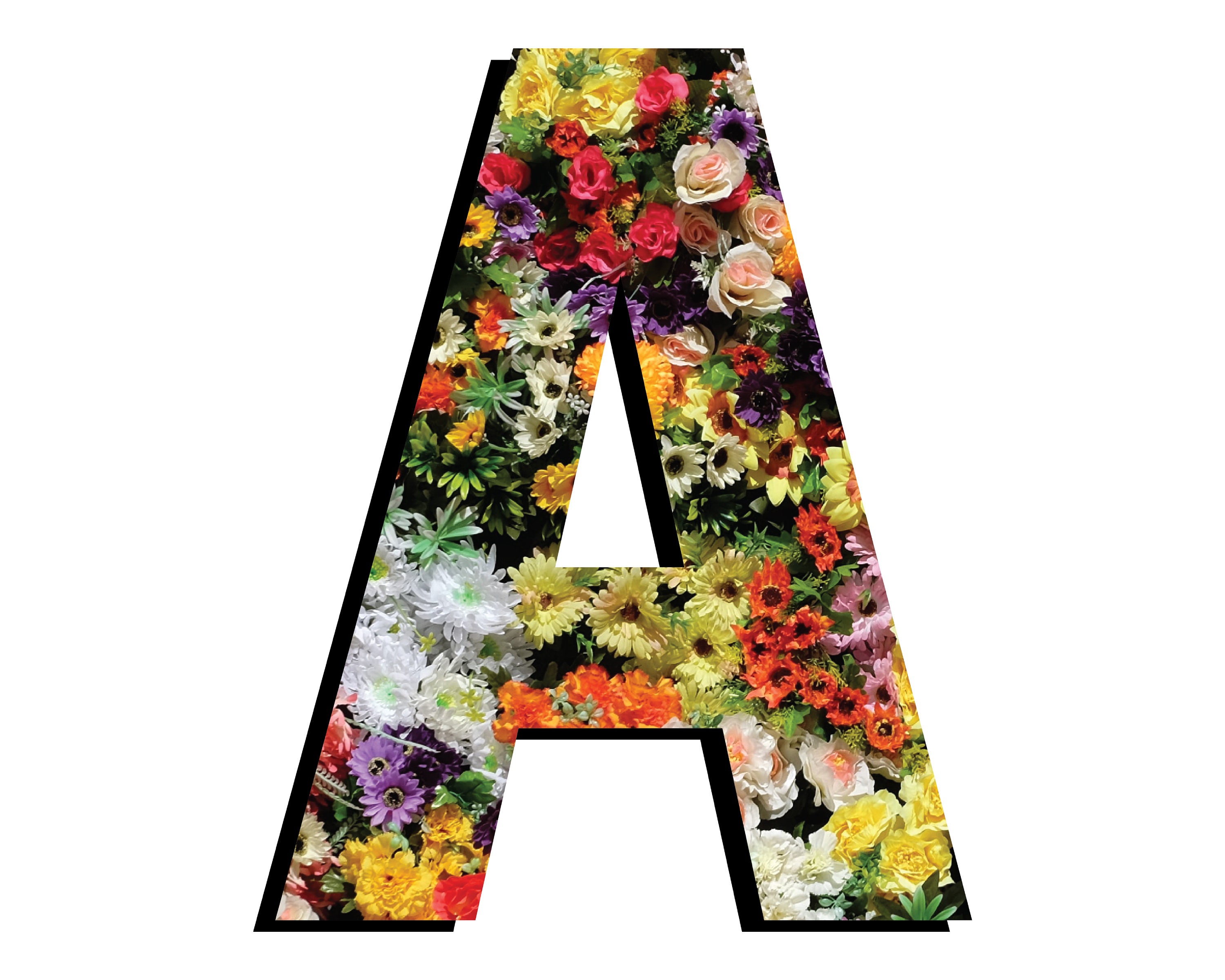 Garden Flowers Clipart Letters PNG Digital Download Complete ...
