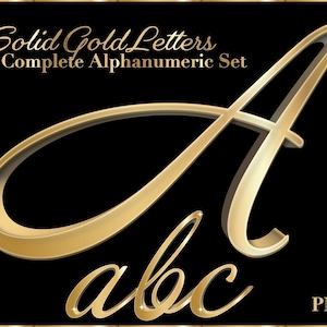 Solid Gold 3D Clipart Letters PNG Digital Download Complete ...