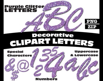 Glitter Clipart Letters Bundle PNG Digital Download 10 Complete ...