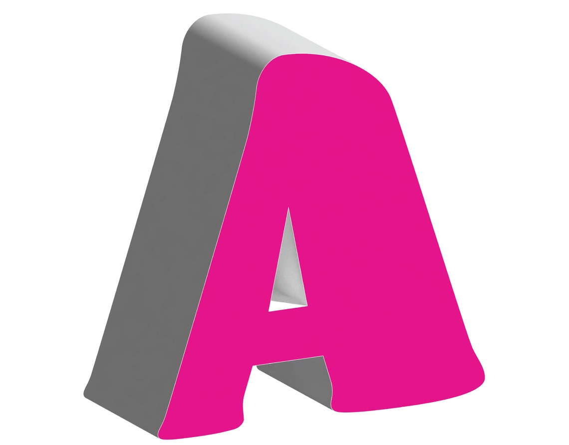Pink 3D Clipart Letters PNG Digital Download Complete Alphanumeric Set ...