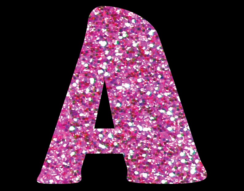 Pink Glitter Bold San Serif Clipart Letters PNG Digital Download ...