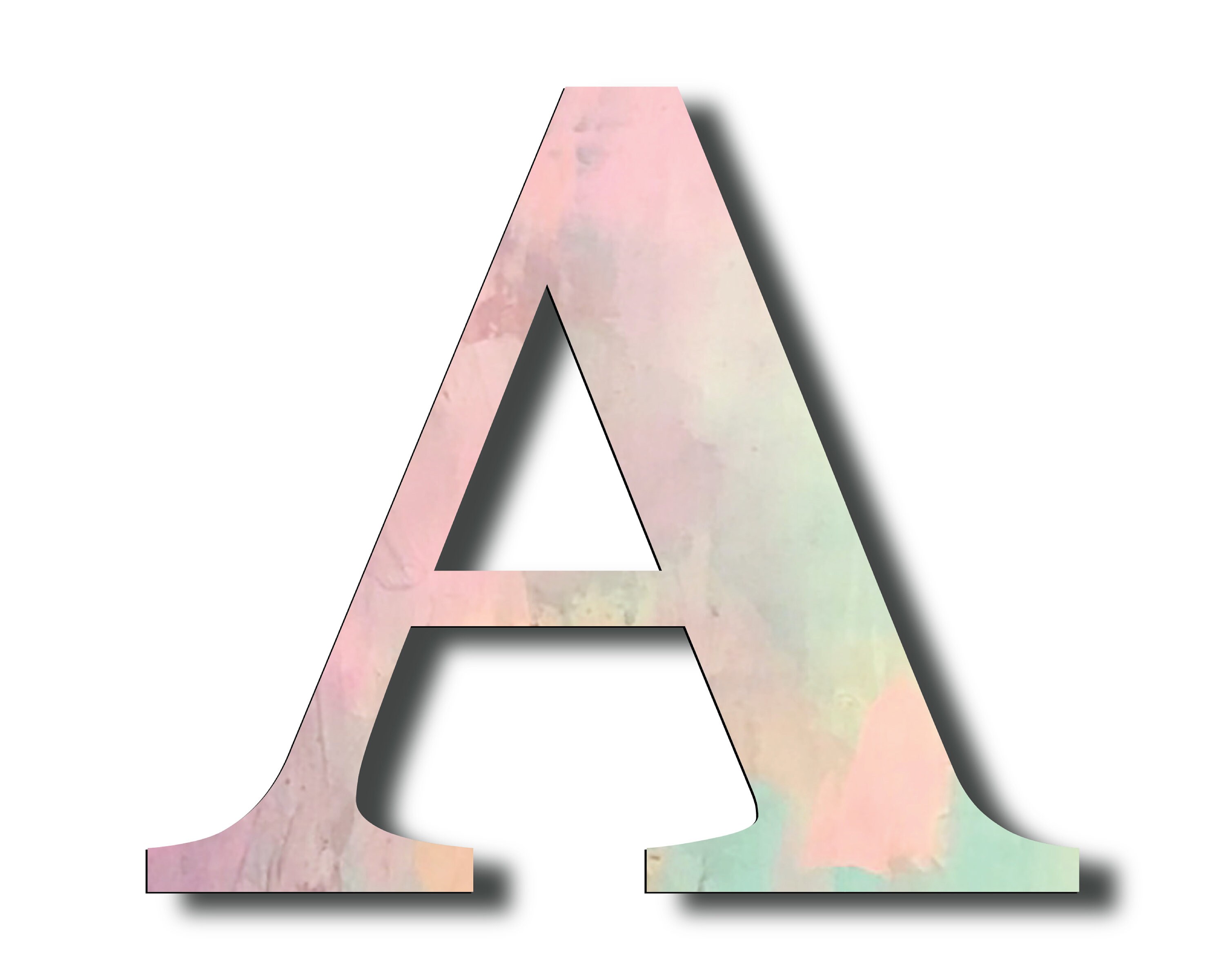 Pastel Watercolor Clipart Letters PNG Digital Download Complete ...